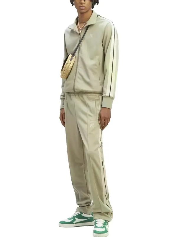 Palm Angels Monogram-embroidered Striped Track Pants - Grey