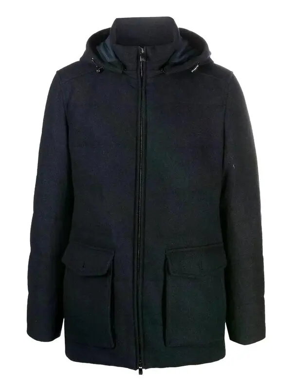 Corneliani Cashmere Padded Jacket With Cargo Pockets - Blue