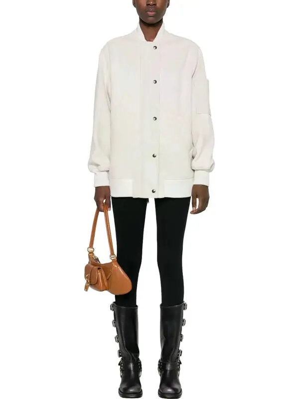 DRHOPE Brushed Effect Bomber Jacket - Neutrals