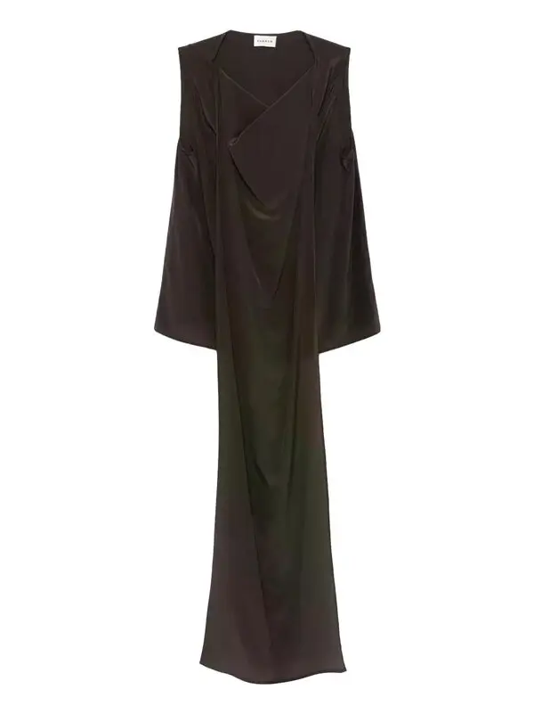 P.a.r.o.s.h Sleeveless Silk Blouse With Draped Detailing - Brown