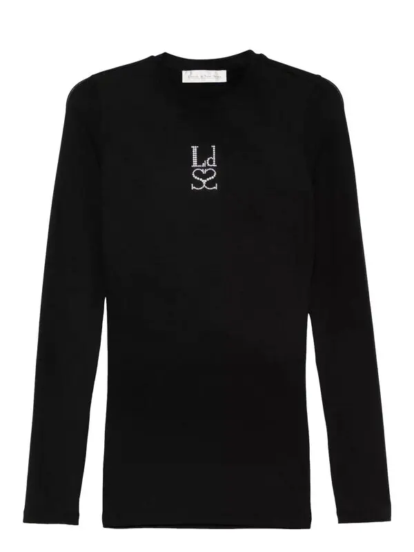 LUDOVIC DE SAINT SERNIN Long-sleeve Studded T-shirt - Black