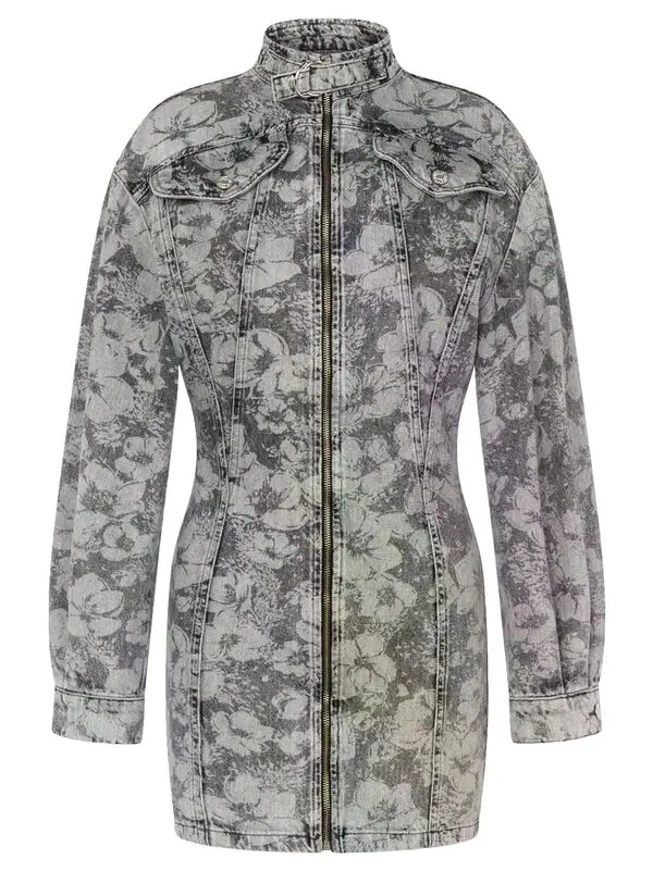 Moschino Floral Denim Dress - Grey