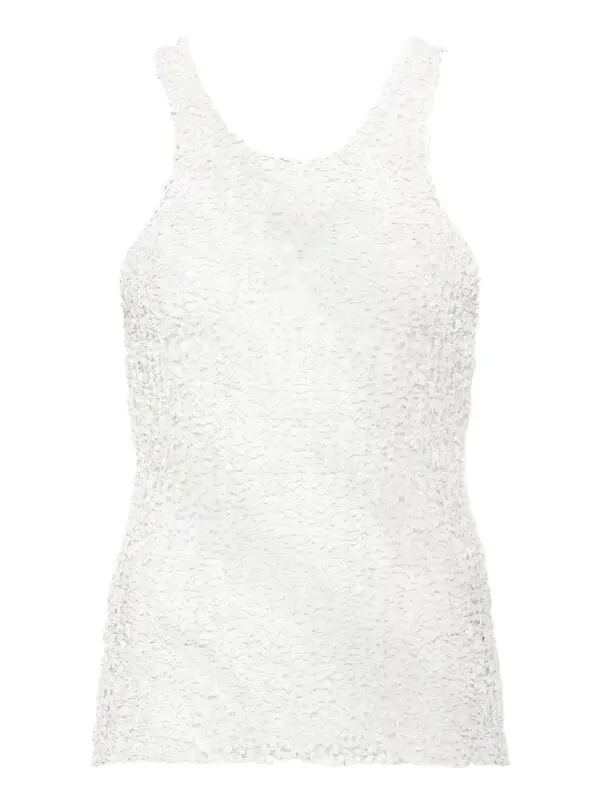MAISON MARGIELA Sheer Mesh Racerback Tank Top - White