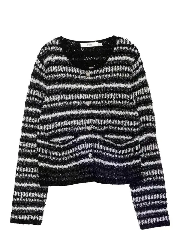 B+AB Round Neck Cardigan - Black