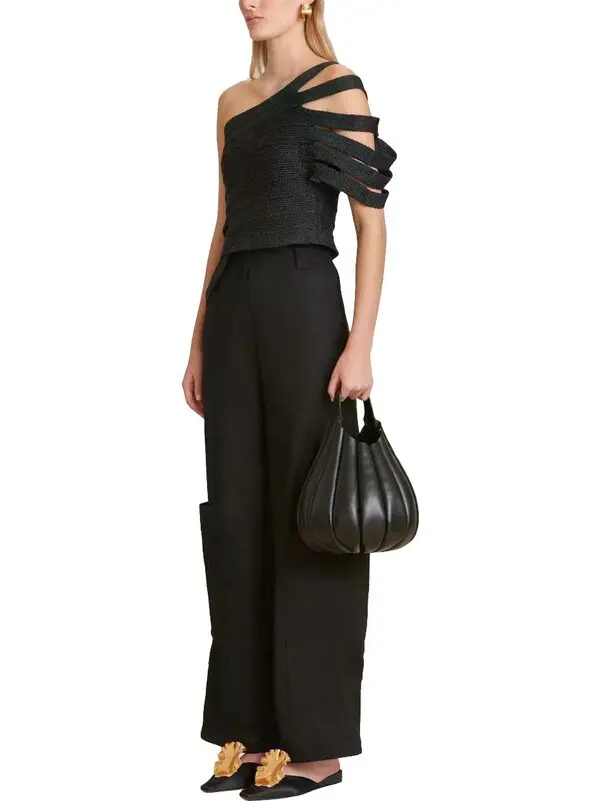 Cult Gaia Sashi One-shoulder Knit Top - Black