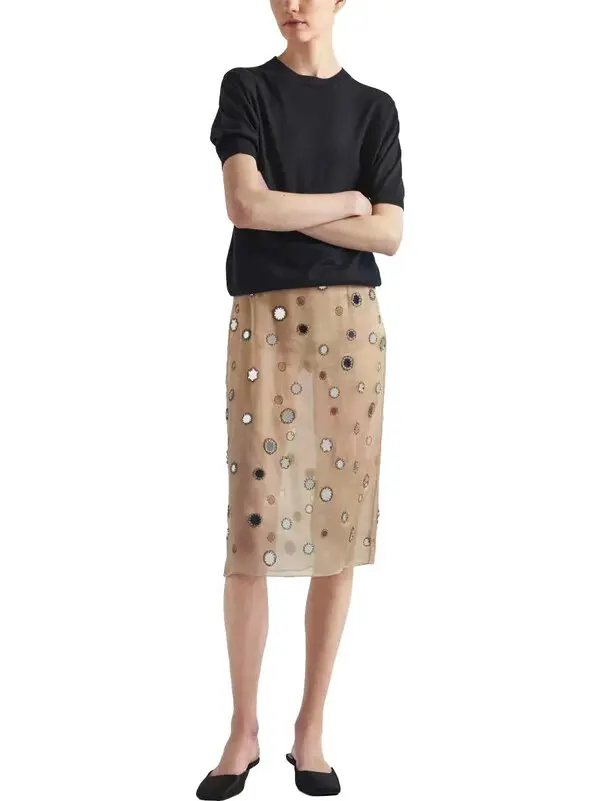 Prada Triangle-logo Cashmere Knitted Top - Blue
