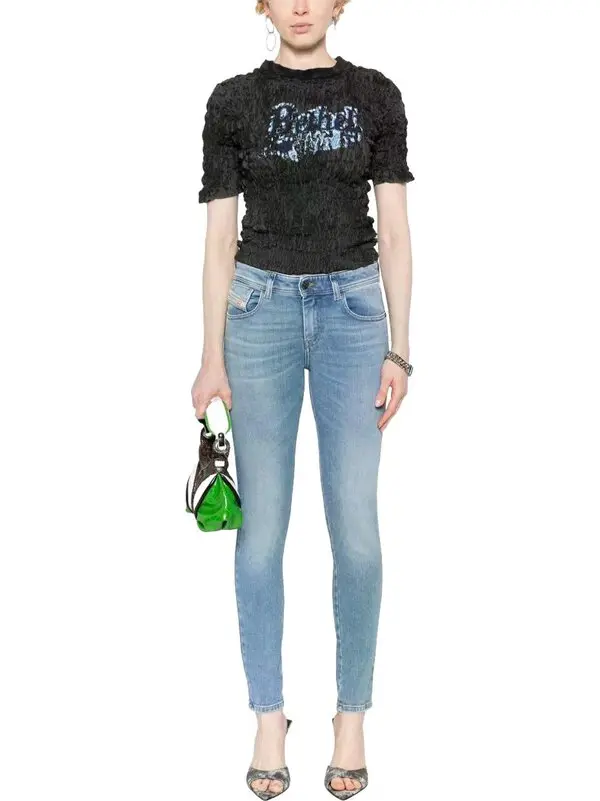 DIESEL® Slandy Mid-rise Super-skinny Jeans - Blue