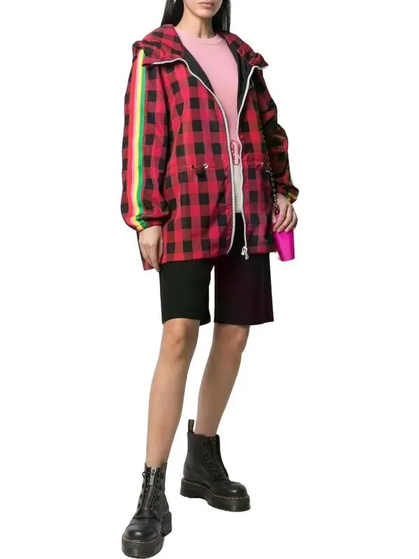 Palm Angels Checked Windbreaker Jacket - Red