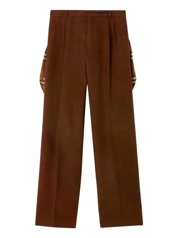 Burberry Pleated Wide-leg Trousers - Red