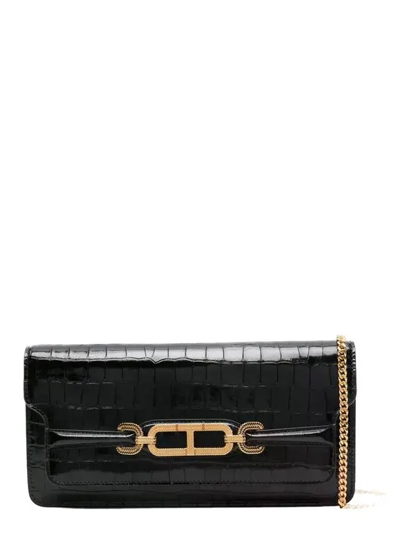 TOM FORD Whitney Crocodile-embossed Shoulder Bag - Black