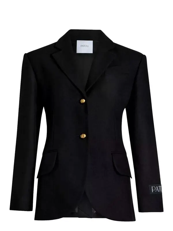 PATOU Belted Cashmere Crepe Jacket - Black