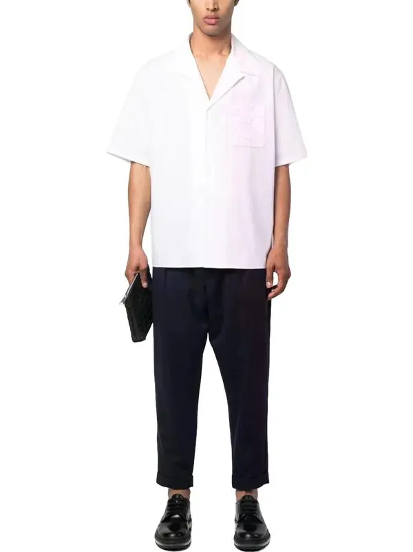 Balmain Embossed-button Drawstring-waist Trousers - Blue
