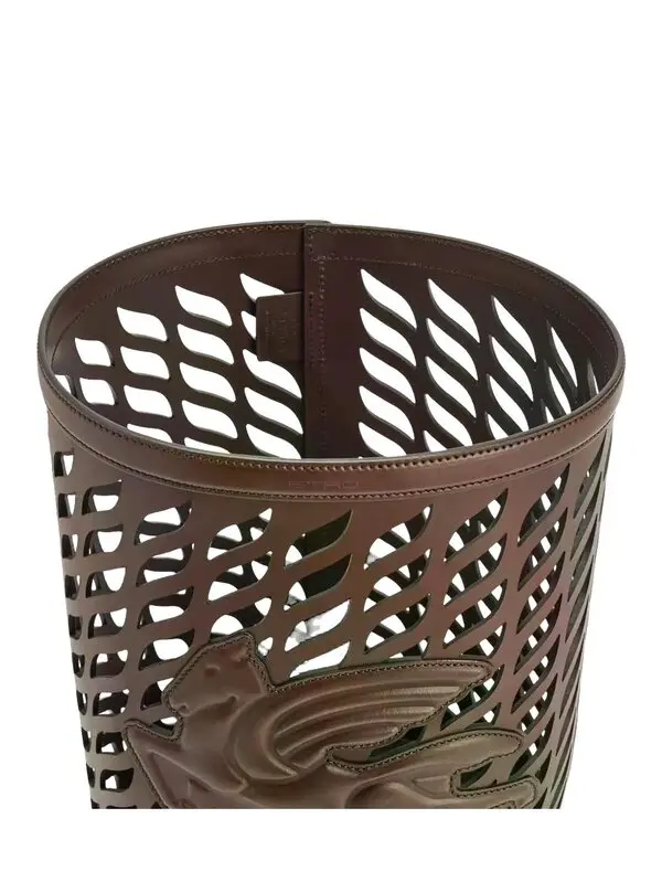 Etro Pegaso-motif Leather Vase - Brown