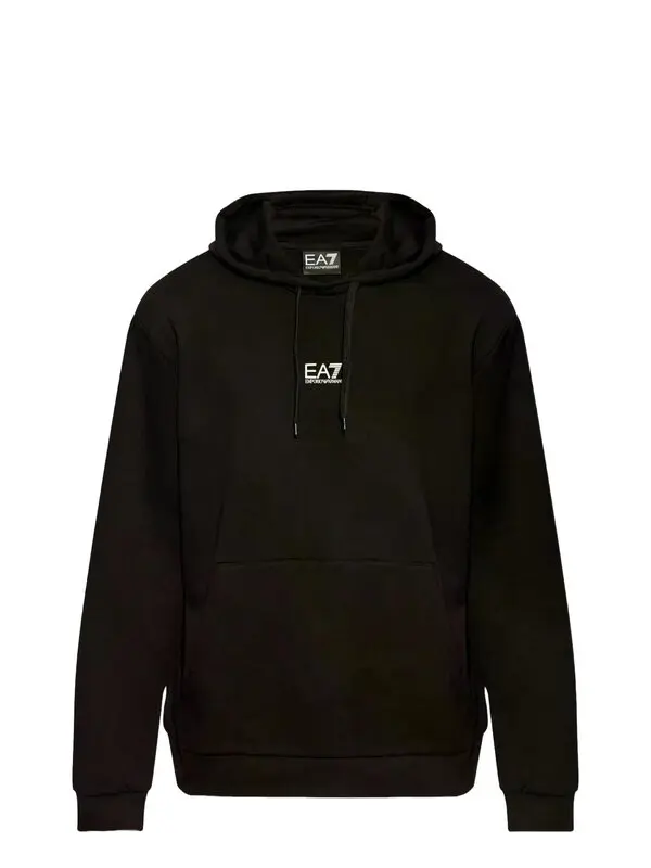 EA7 Logo-print Hoodie - Black