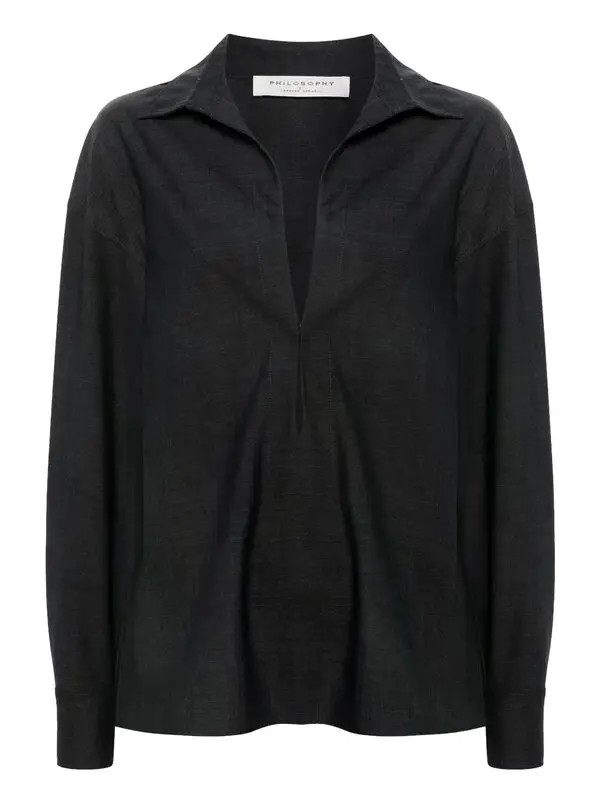 Philosophy Di Lorenzo Serafini V-neck Blouse - Grey
