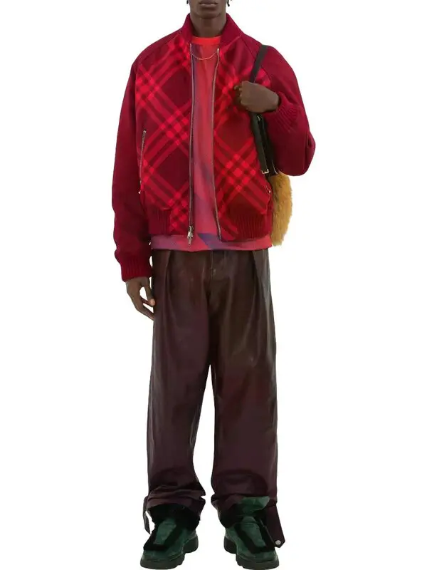 Burberry Reversible Check-print Bomber Jacket - Red