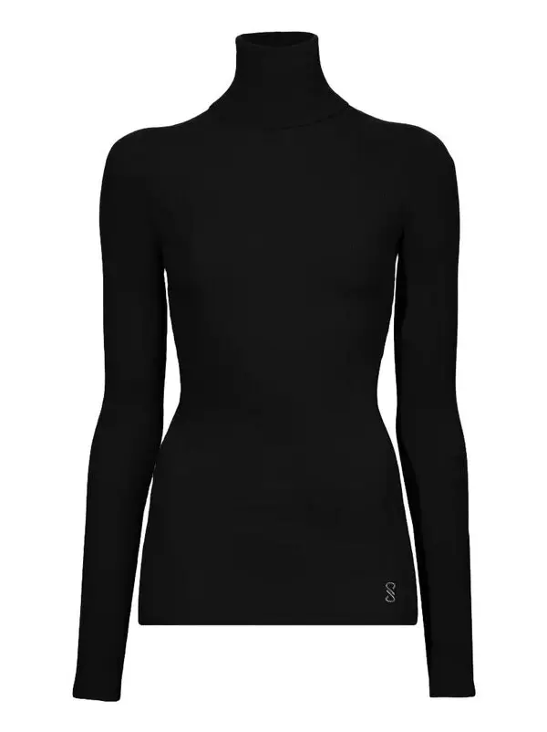 Proenza Schouler Ribbed Knit Roll Neck Jumper - Black