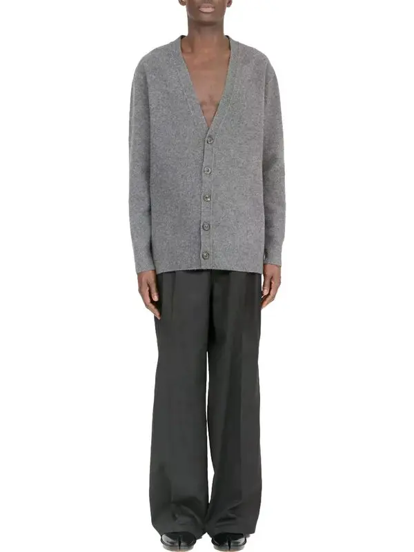 MAISON MARGIELA V-neck Wool Cardigan - Grey