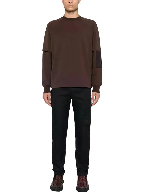 C.P. COMPANY Crew Neck Sweater With Side Pocket Detail - Brown