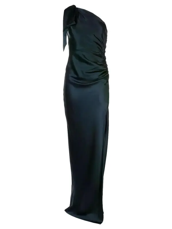 Michelle Mason Asymmetric Silk Maxi Gown - Blue
