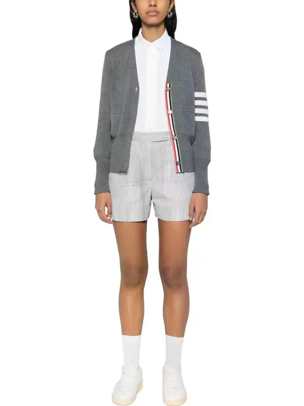 Thom Browne Striped Seersucker Shorts - Grey