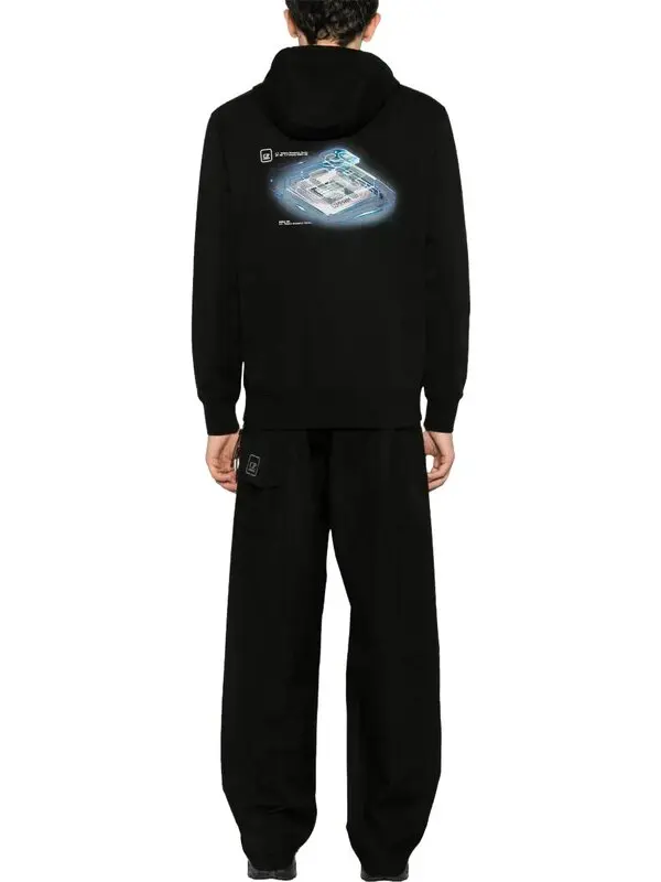 C.P. COMPANY Graphic-print Hoodie - Black