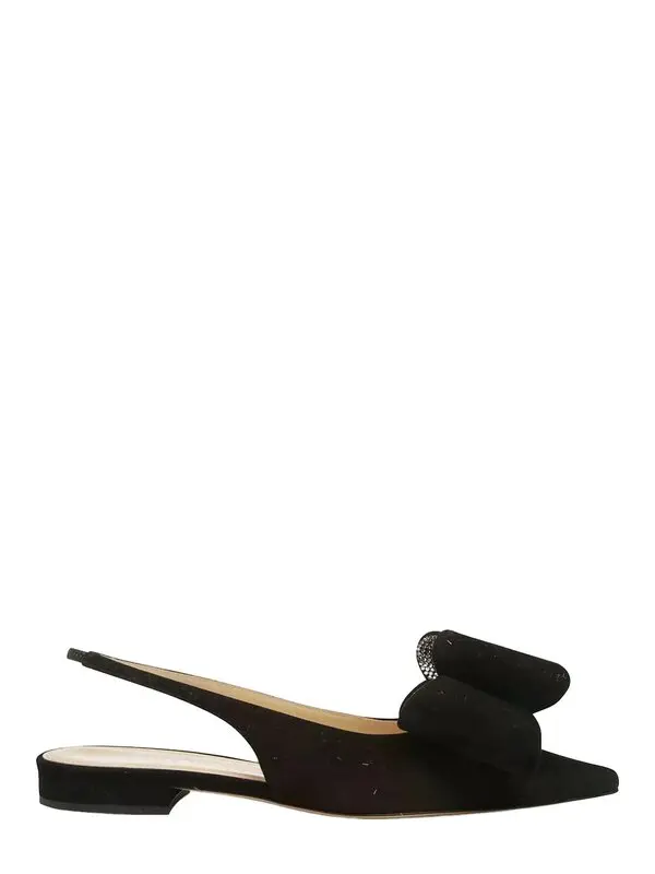 Mach & Mach Bow Detail Leather Ballerinas - Brown