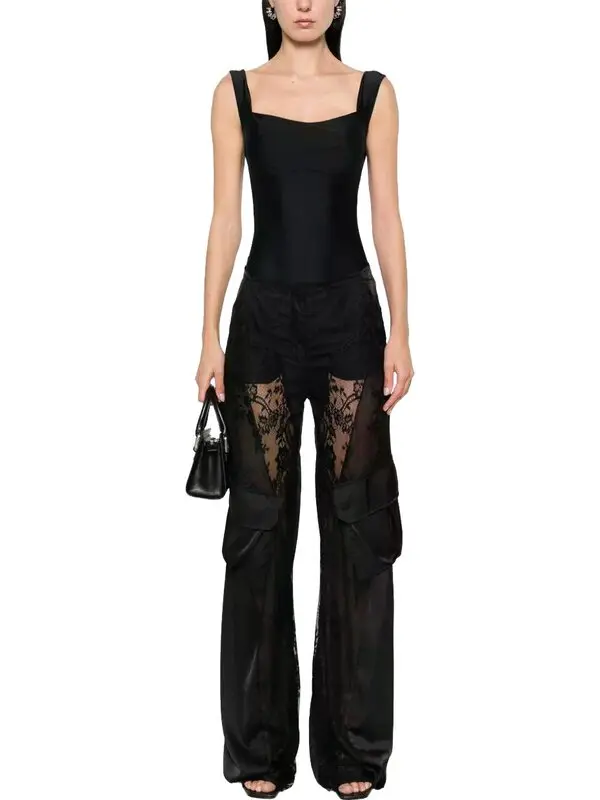 ATU BODY COUTURE Technical Jersey Square Neck Bodysuit - Black