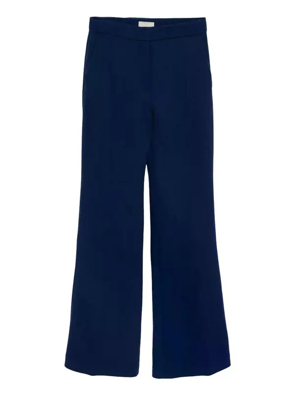 Elie Saab Navy Side Slit Flared Trousers - Blue