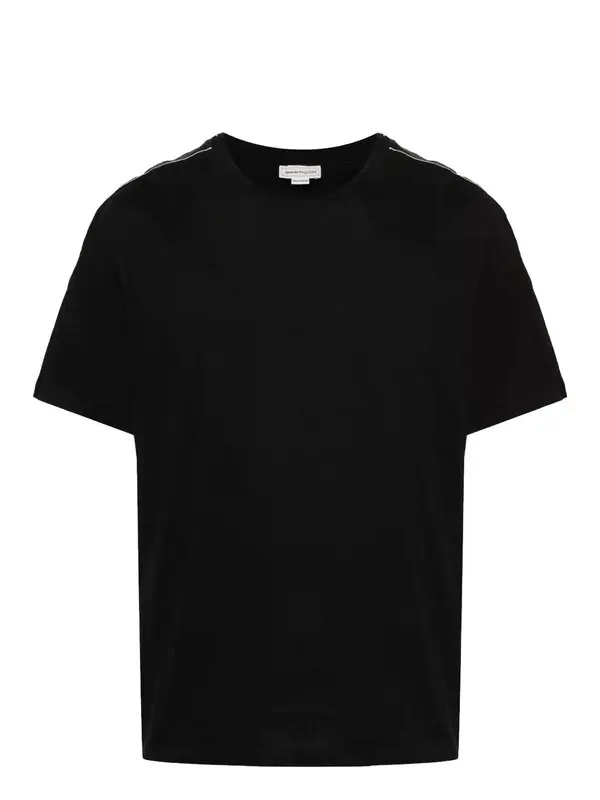 Alexander McQueen Logo-trim Cotton T-shirt - Black