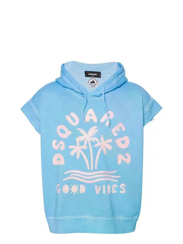 Dsquared2 Adriana Short-sleeve Hoodie - Blue