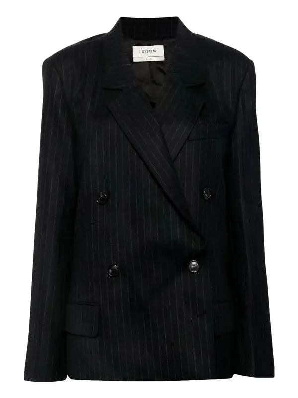 SYSTEM Classic Stripe Blazer - Blue