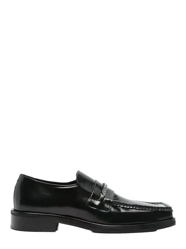 Martine Rose Square-toe Loafers With Chain Detailing - Black