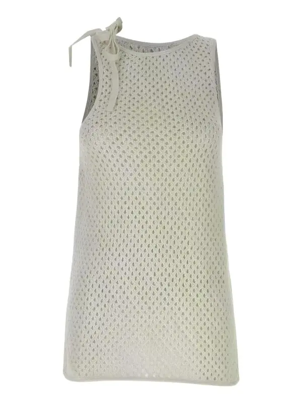 ANDREĀDAMO Fishnet Tank Top - White