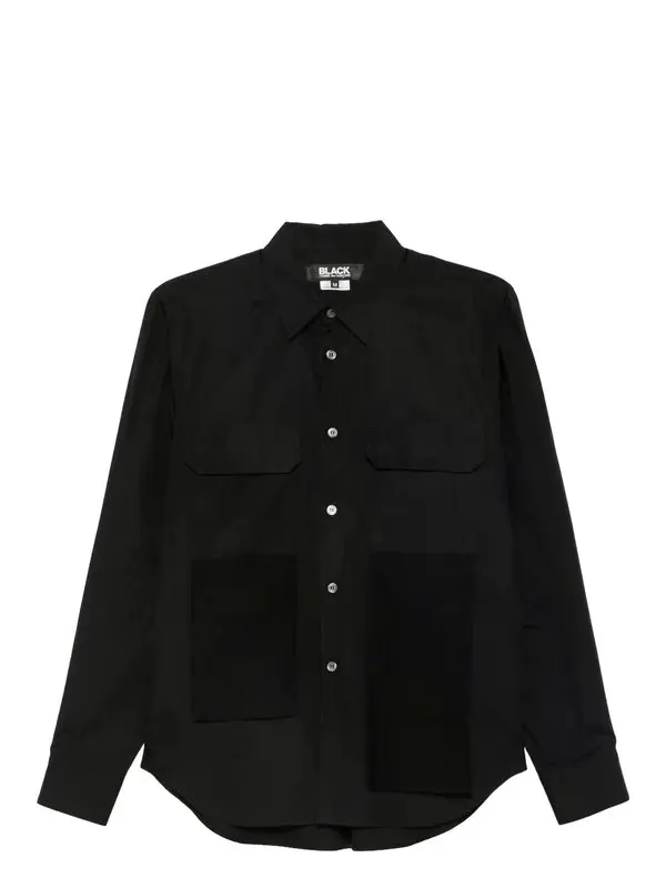 Comme Des Garçons Draped-detail Shirt - Black