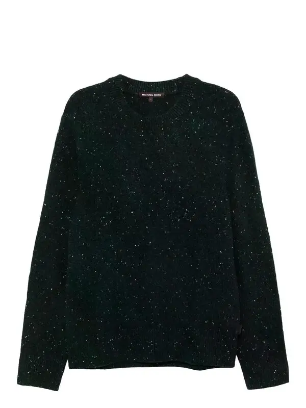 Michael Kors Speckle Knit Crew Neck Sweater - Green