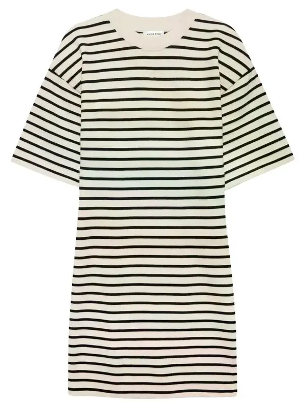 ANINE BING Striped Mini Dress - Neutrals