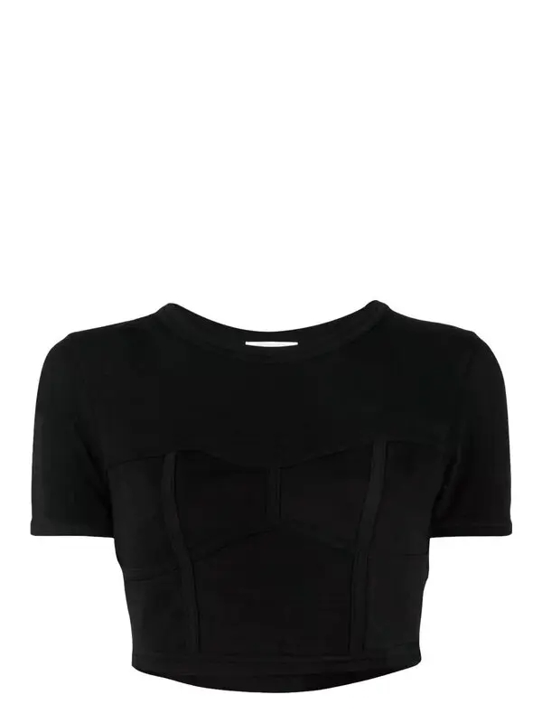 A.L.C. Wren Round-neck Cropped T-shirt - Black