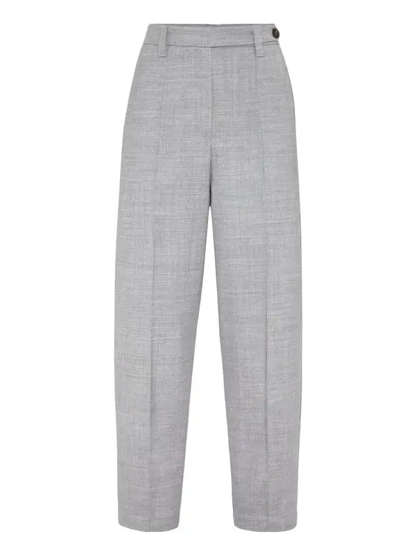 Brunello Cucinelli Tapered-leg Tailored Trousers - Grey