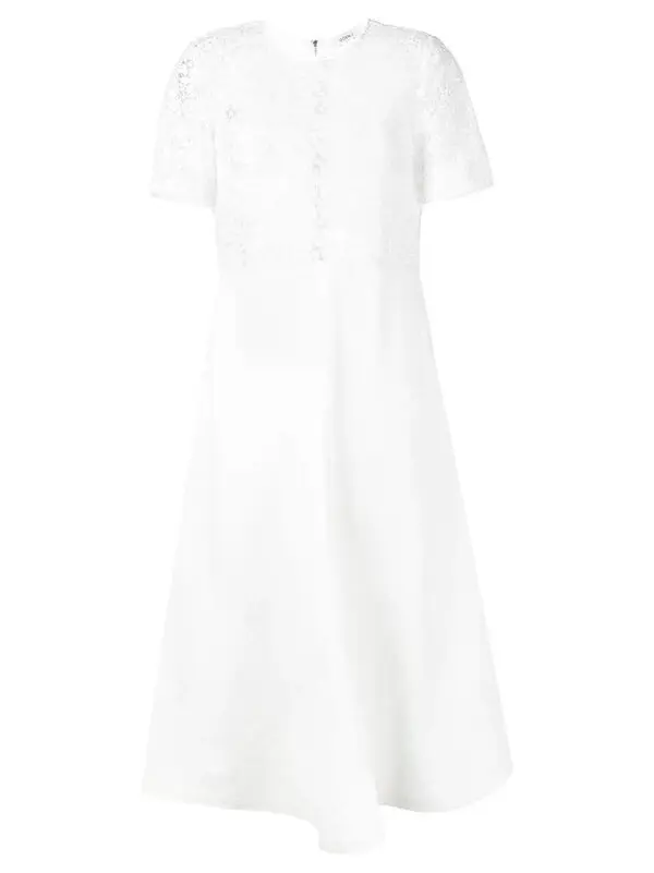 Goen.j Macramé Panel Midi Dress - White