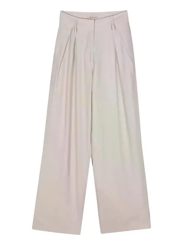 BLANCA VITA Darted Wide-leg Trousers - Neutrals