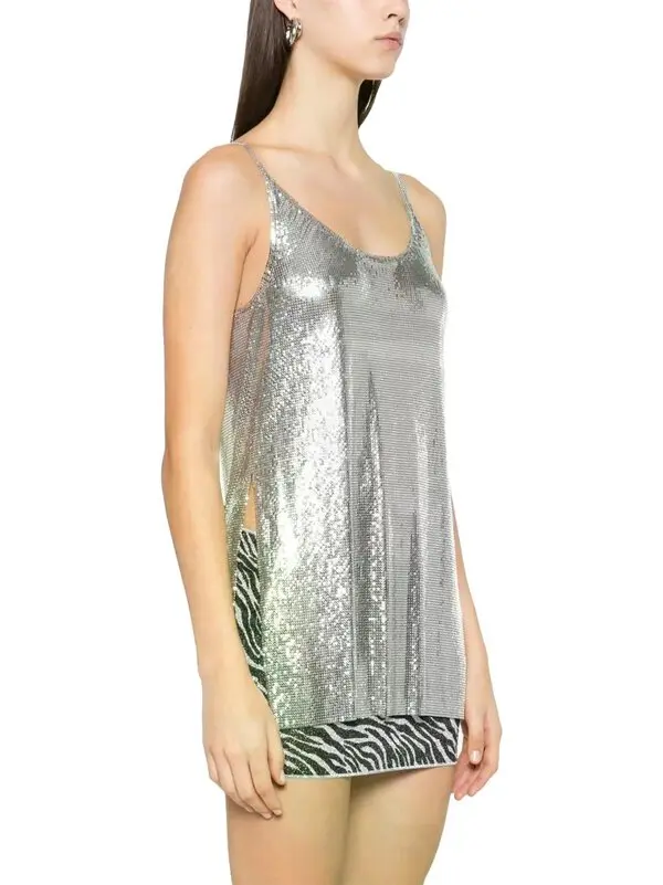 Rabanne Mesh Tank Top - Silver