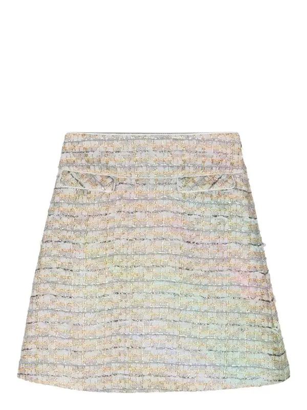 Shiatzy Chen Tweed A-line Miniskirt - Grey