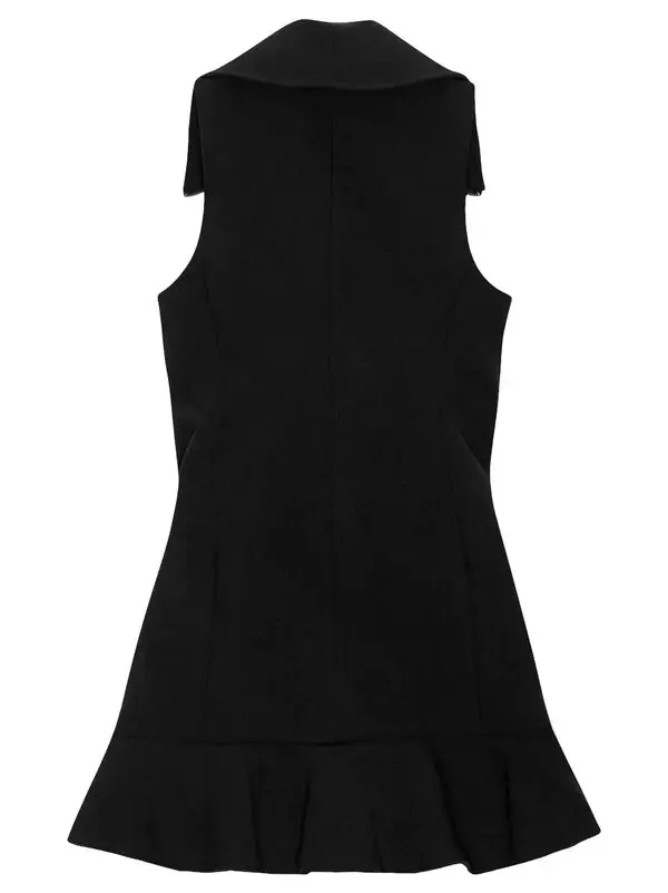 GANNI Recycled Polyester Zip-up Crepe Mini Dress - Black