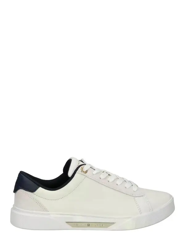 Tommy Hilfiger Leather Lace-up Sneakers - White