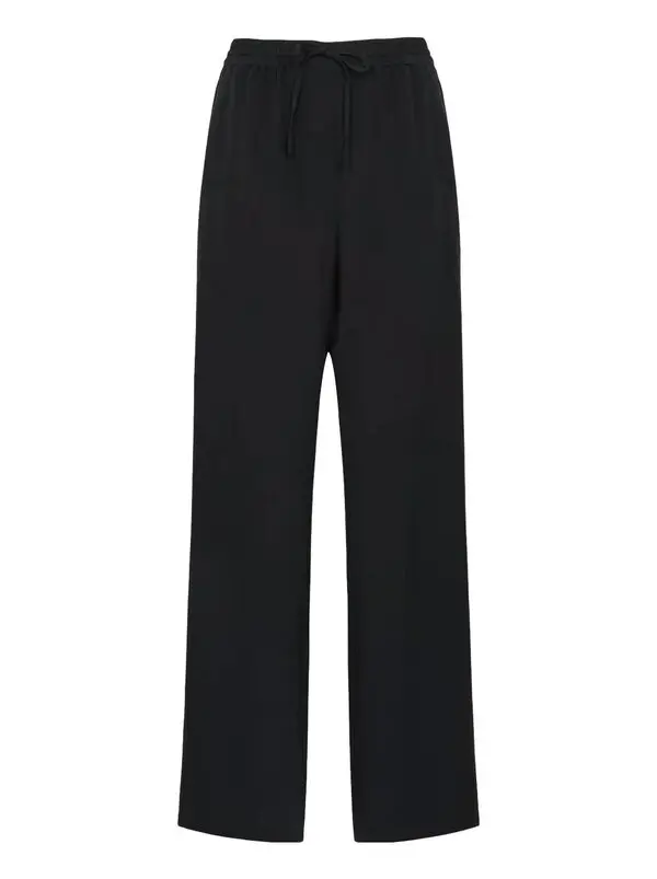 YVES SALOMON Silk Palazzo Trousers - Black