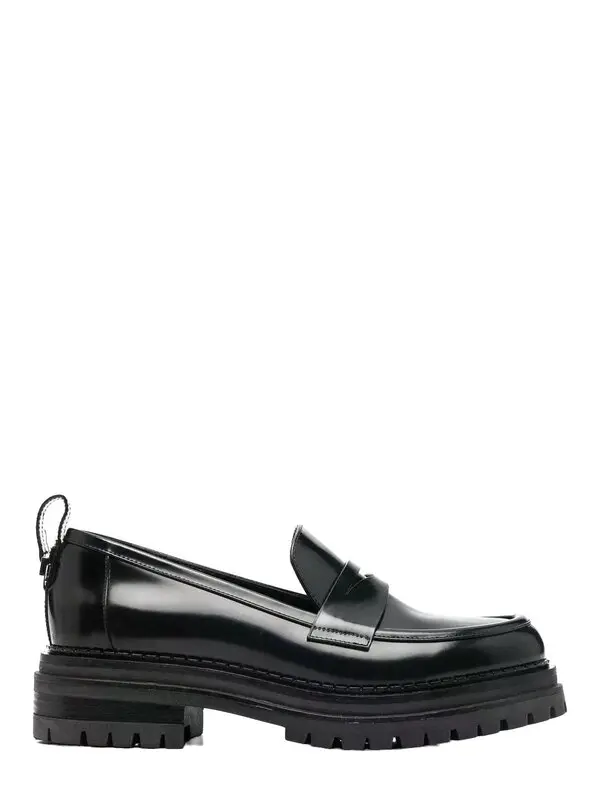 SERGIO ROSSI Joan Leather Loafers - Black