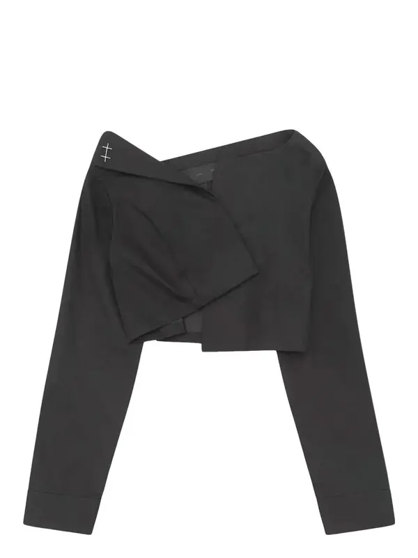 HELIOT EMIL Asymmetric Cropped Shirt - Black