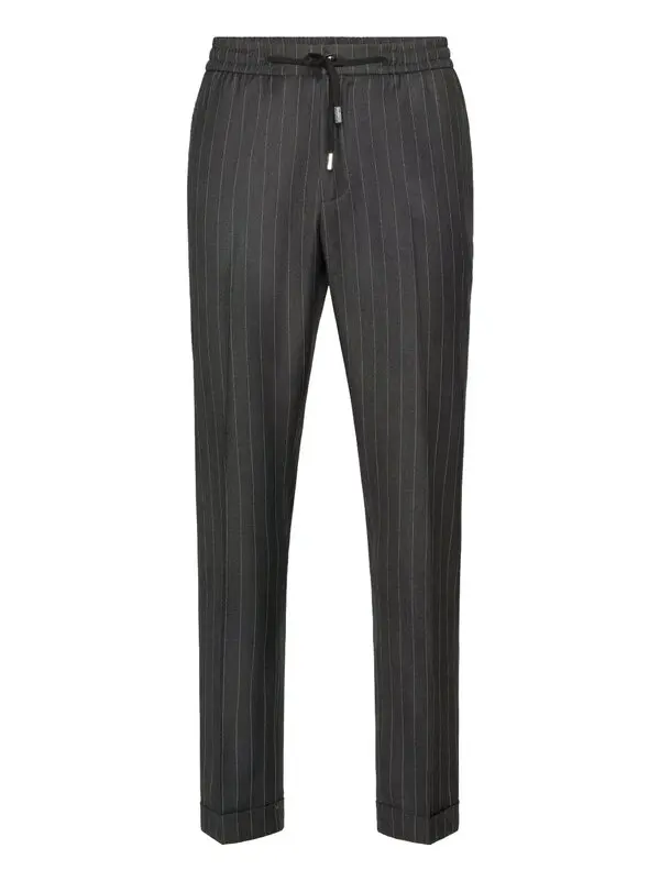 Philipp Plein Wool Pinstripe Jogging Trousers - Grey
