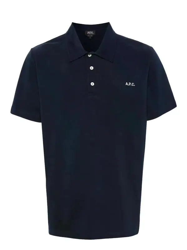 A.p.c. Logo-embroidered Cotton Polo Shirt - Blue